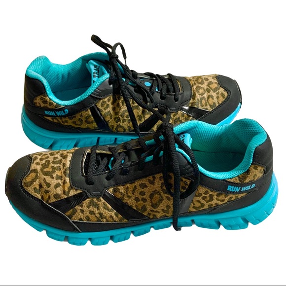 Crazy Train | Shoes | Crazy Train Leopard Print Sneakers Turquoise Trim ...